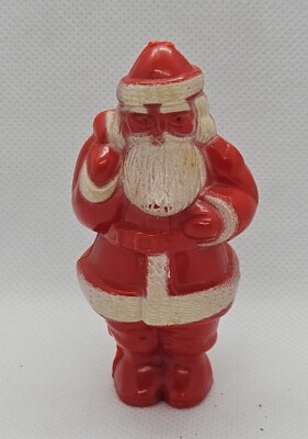 Vintage Retro Rosbro Christmas Santa Claus Hard Plastic Candy Holder ...