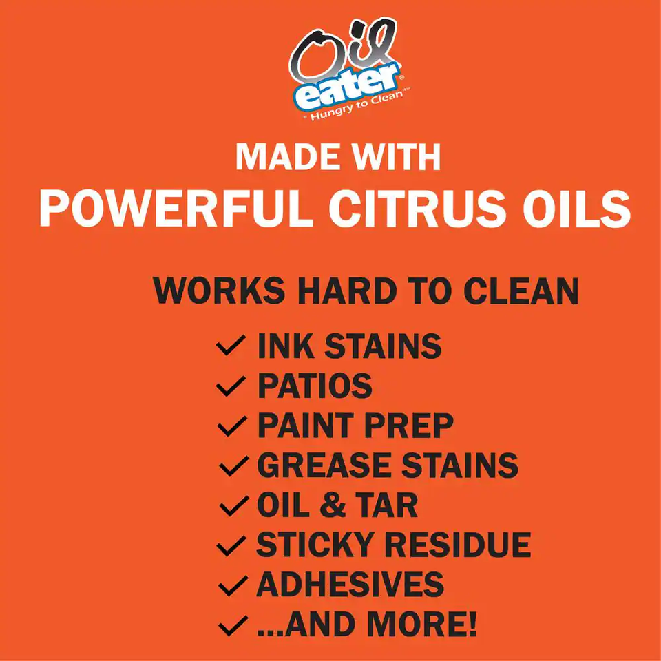 Oil Eater Orange Cleaner Degreaser Heavy Duty Citrus Concentrate Safe 1 ...