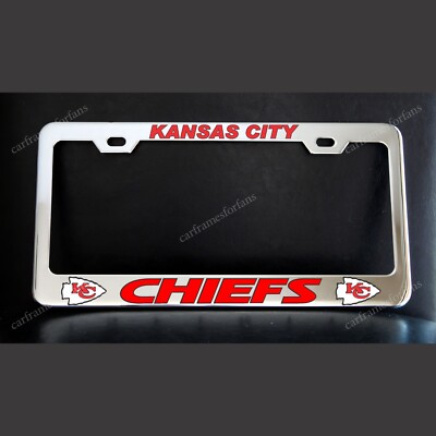 Kansas City Chiefs License Plate Frame Custom Made of Chrome Plated ...