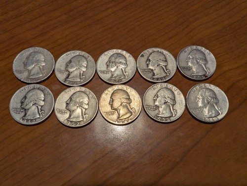 (10) 25c Washington Quarter Lot - 90% Silver | eBay