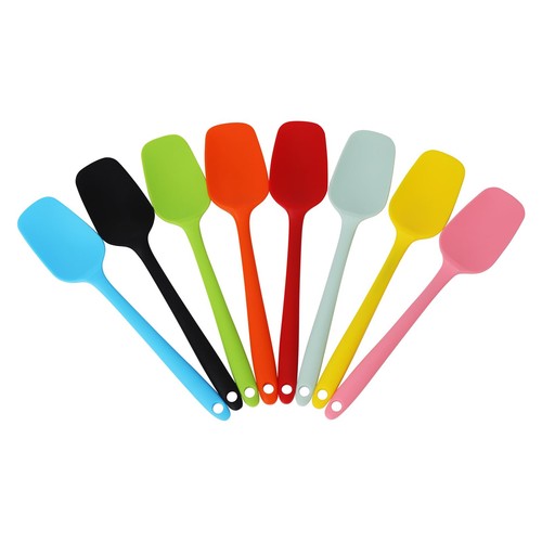 Silicone Spatulas Set of 8, 8.2 Inch Colorful Spoonulas, Seamless Non ...