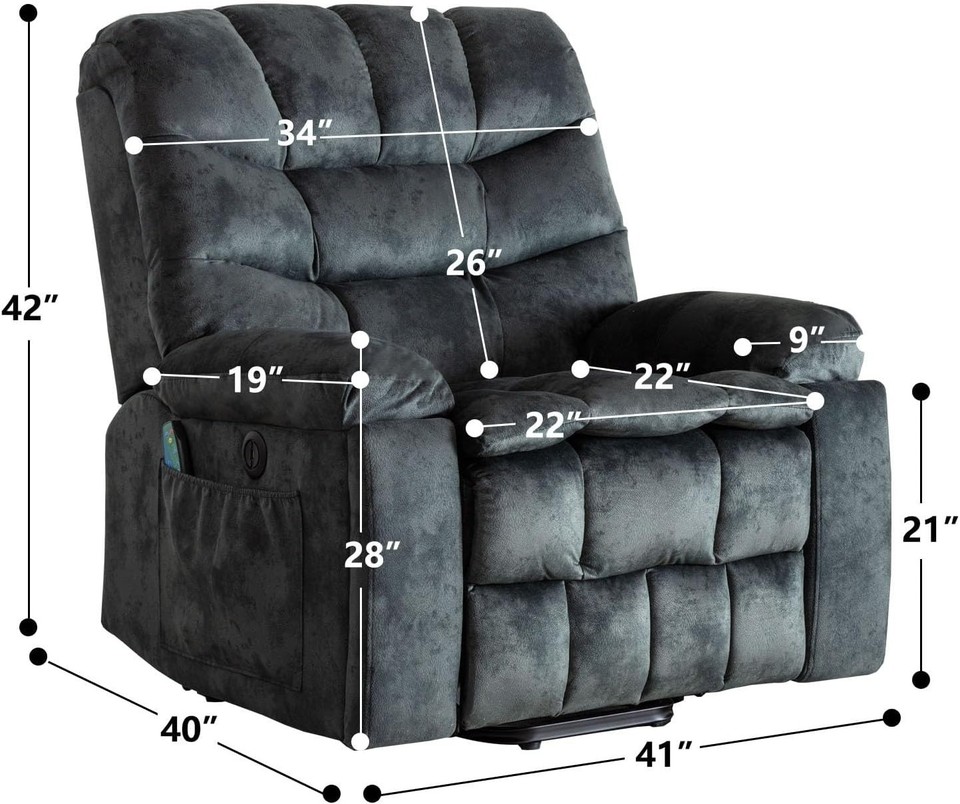 CANMOV Large Power Lift Recliner with Massage and Heat for Elderly ...