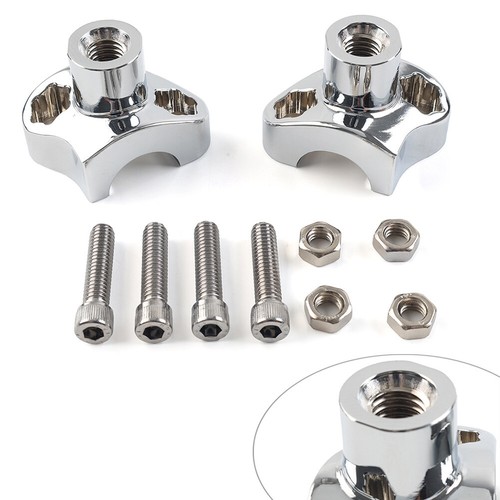 1.7" Tall Handlebar Risers For Harley Softail Dyna Street Bob Chrome US ...