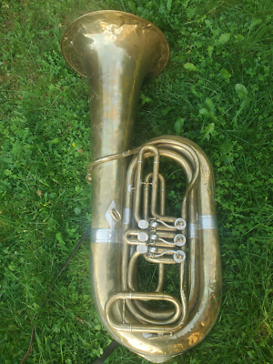Huge rotary Bb tuba "Franz Michl Graslitz Böhmen" (Bohemia) +original ...