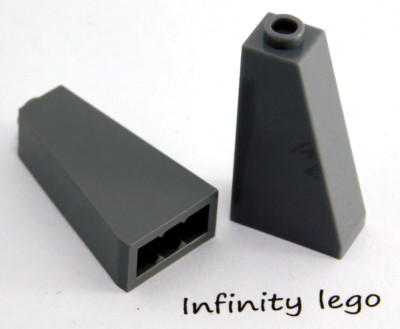 10 LEGO Dark Grey Slope 75 Degree 1 x 2 x 3 with Hollow Stud (4460 ...