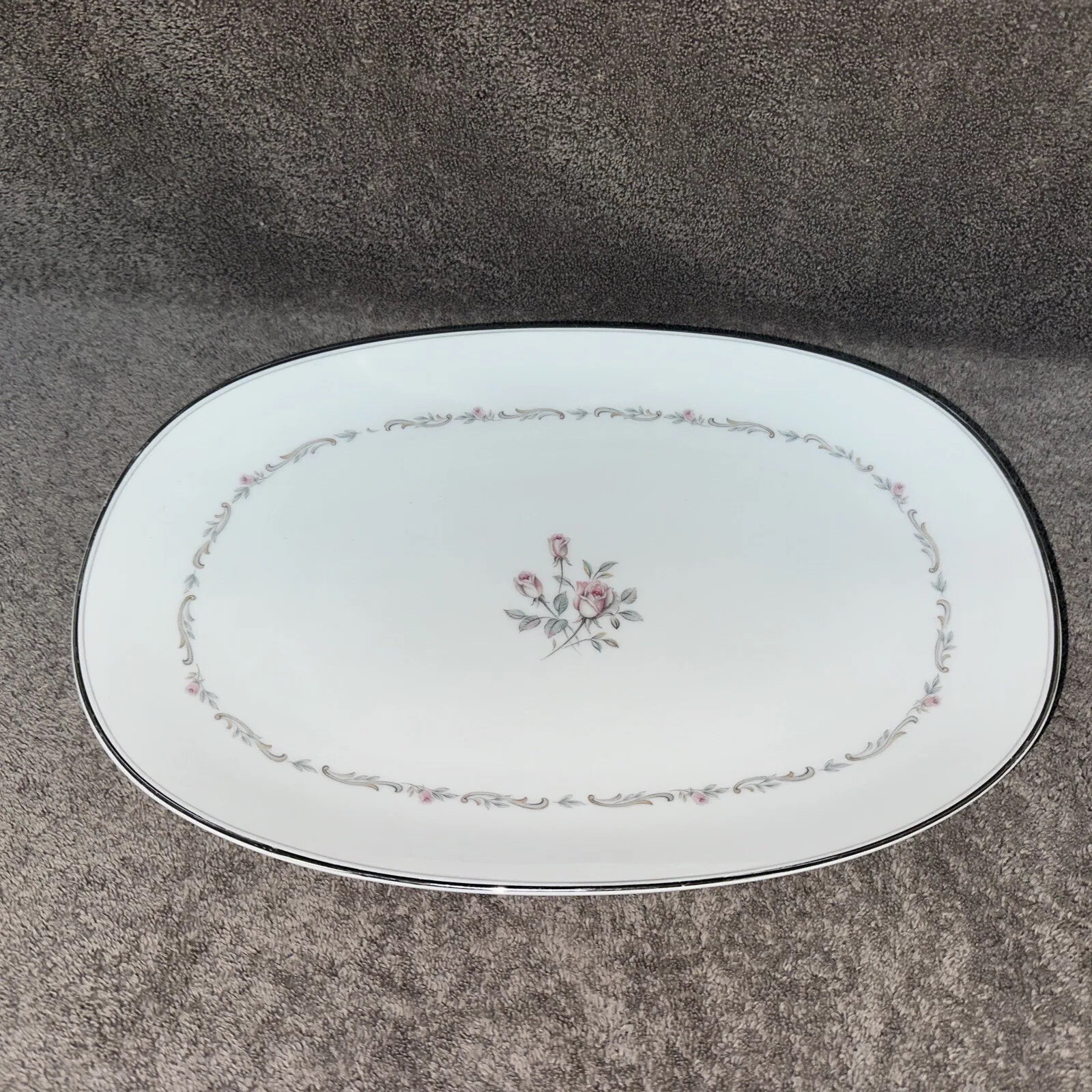 Porcelain Pottery Platter Noritake 13 1/4” Mayfair 6109 Pink Rose ...