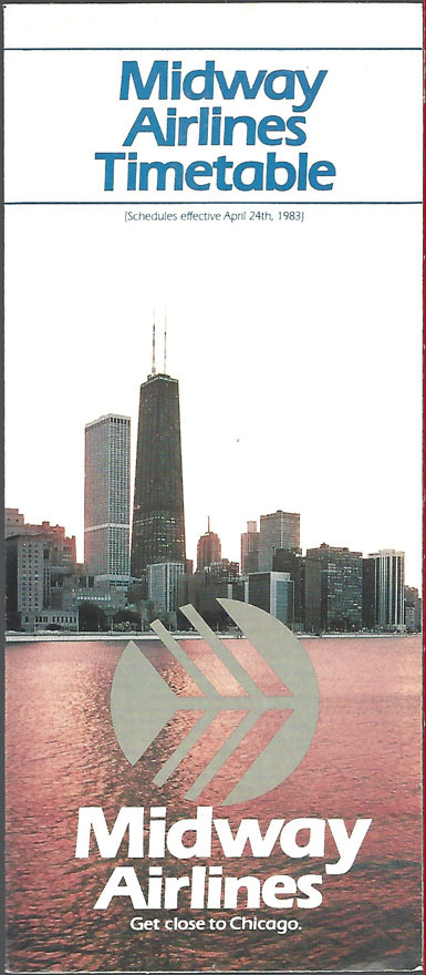 Midway Airlines system timetable 4/24/83 [6105] Buy 4+ save 25% | eBay