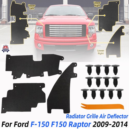 For 2009-2014 Ford F150 & Raptor Radiator Grille Air Deflector Set w ...