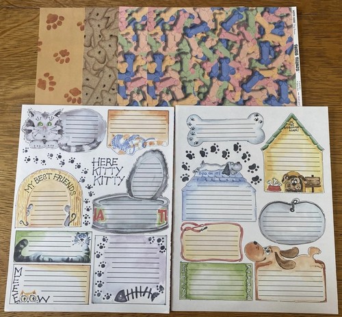 Dog, puppy, bone, paw print themed scrapbook papers, caption die cuts ...