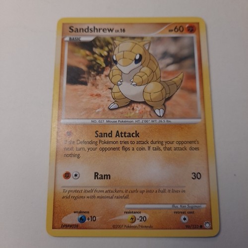 Sandshrew Pokemon Card Lv 16 HP 60 96/123 Basic Regular 2007 | eBay