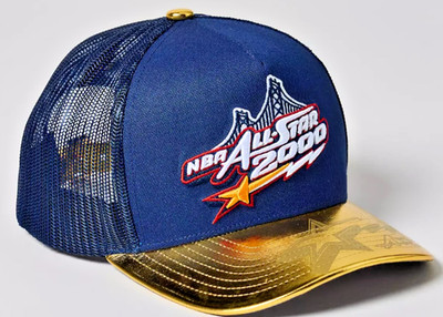 NBA All-Star Game 2000 Trucker Hat Glossy Gold Leather Mesh Buckle ...