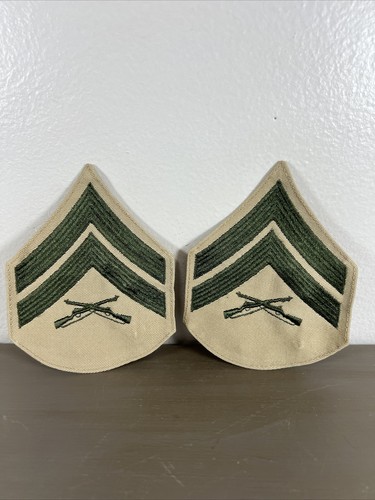 USMC Corporal Rank E-4 Chevron Insignia Patch Vintage Military Set Of 2 ...