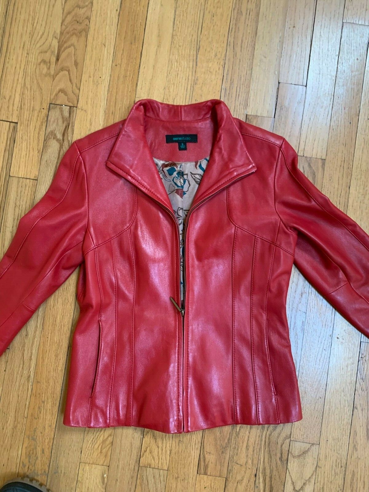 Classic cut Red leather jacket - Gem