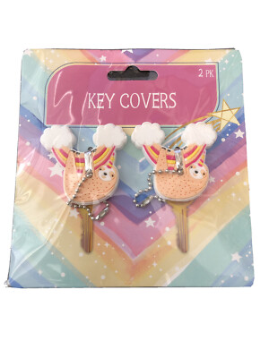 New Cute 2 pack Sloth key covers Caps for Keychain House Home Apartment ...