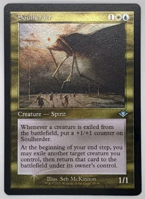 mtg magic soulherder FOIL retro ETCHED ENGLISH berger des ames modern ...