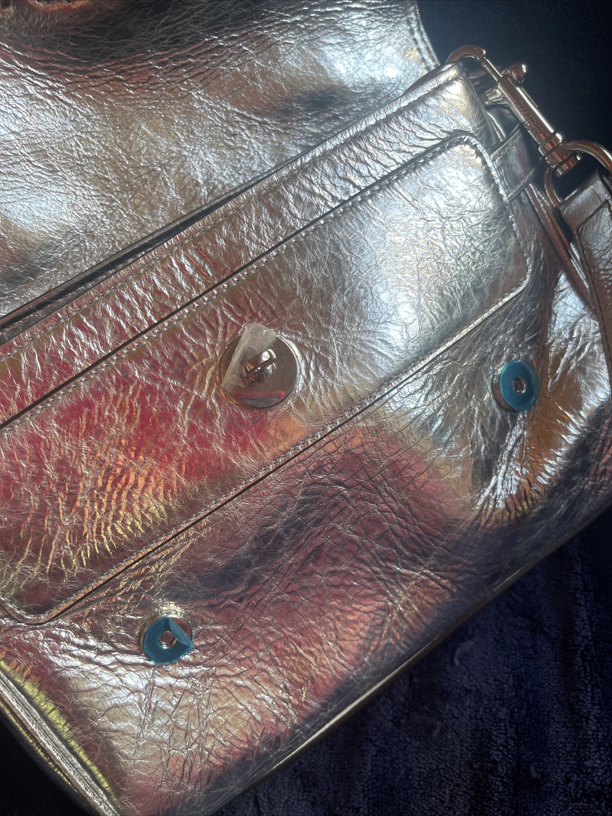 Mulberry silver Crinkled Metallic Leather mini Alexa | eBay UK