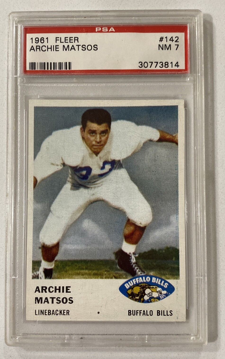 Archie Matsos 1961 Fleer PSA 7 Mint Graded Card Buffalo Bills NFL #142 ...