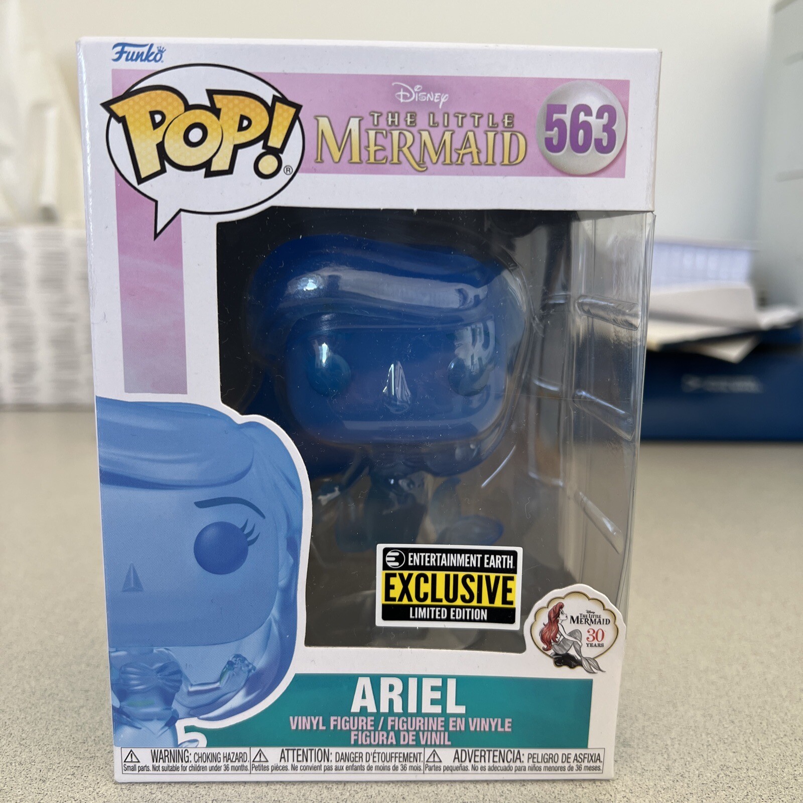 Funko Pop! #563 "ARIEL (w/bag) 2022 Entertainment Earth Translucent Blue | eBay