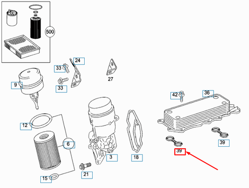 MERCEDES-BENZ ML W164 Ölkühler Dichtung Dichtring A6421880180 NEU ...