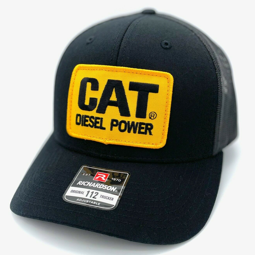Caterpillar CAT Vintage Patch Hat - Diesel Power - Richardson 112 Black ...
