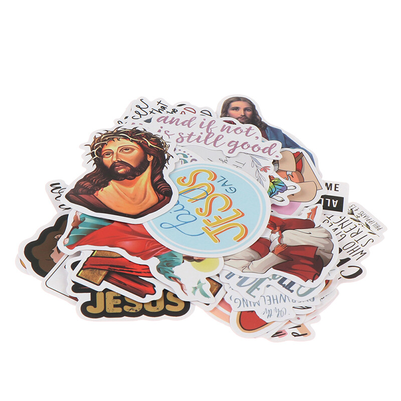 50x Jesus Christians Ctoon Graffiti Stickers Laptop Skatebod Luggage ...