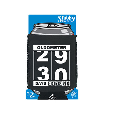 Oldometer Birthday 29 30 - Novelty Funny Gift Stubby Holder With Base ...