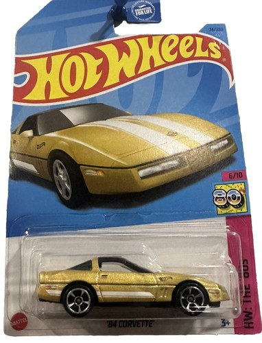 Hot Wheels '84 Corvette Gold Diecast 1:64 Scale HW: The '80s Series #6/ ...