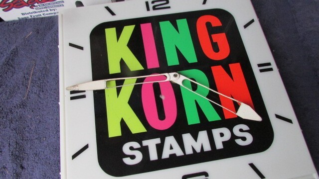Vintage King Korn Stamps Clock with Back Light Sign Rare | eBay