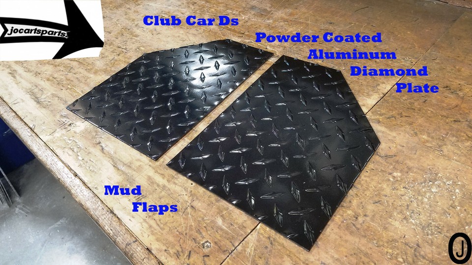 Club Car ds Golf Cart Powder Coated Aluminum Diamond Plate Mud flaps ...