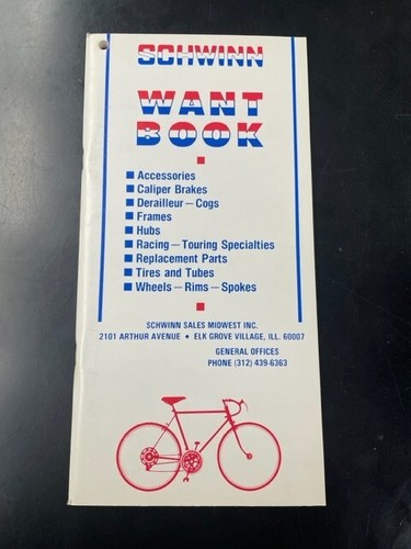 VINTAGE NOS SCHWINN WANT BOOK -ORIGINAL DEALER ITEM c1975 | eBay