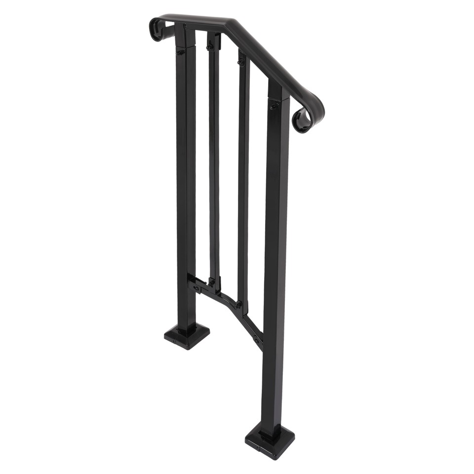 Fit For 1-2 Steps Handrail Outdoor Steps Black Handrail Picket Stair ...