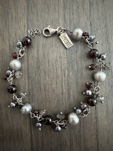 Vintage BARONI Designs 925 Sterling Silver Multi Stone Beads Bracelet ...