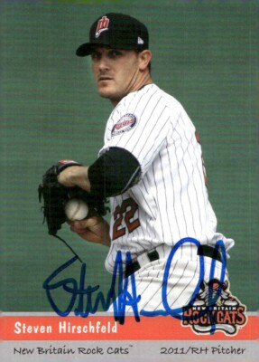 2011 New Britain Rock Cats STEVEN HIRSCHFELD Signed Card autograph auto ...