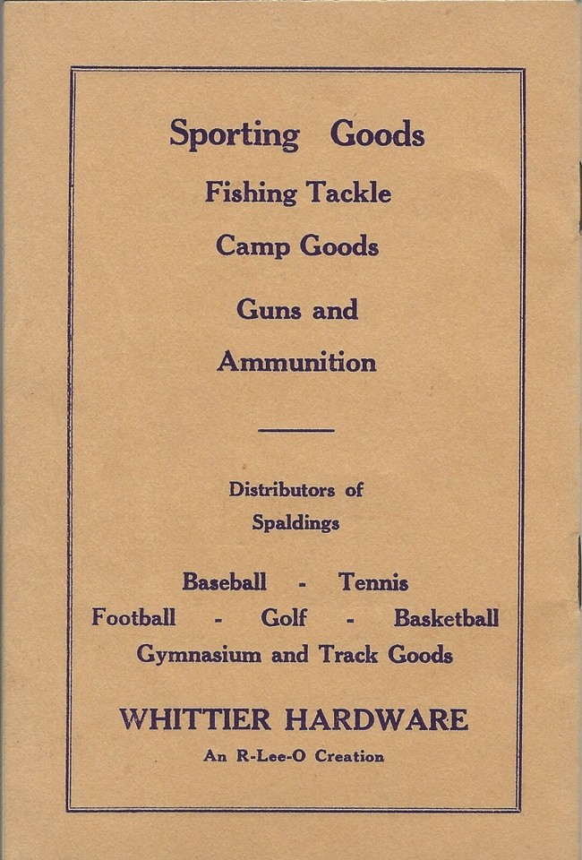 Rare 1921 Whittier College Poets SCIAC FB Champions Banquet Program ...