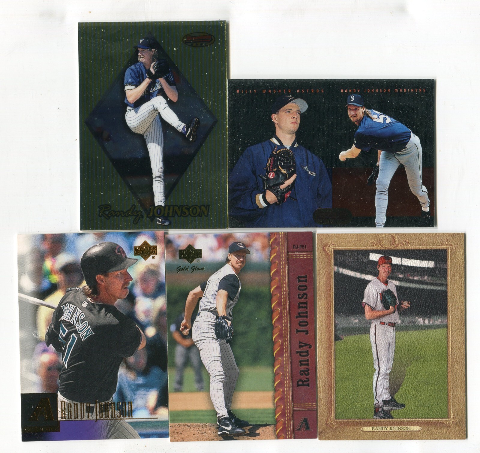 Randy Johnson 5 Baseball Card Lot HOF MARINERS D-BACKS YANKEES EXPOS ...