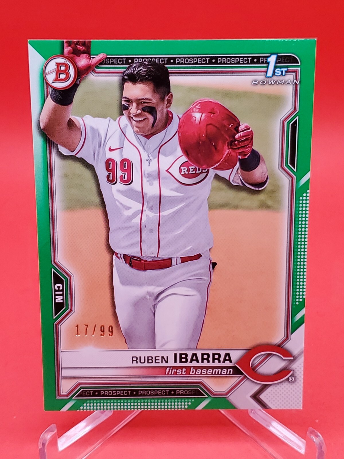 Ruben Ibarra 2021 Bowman Draft BD-189 1st Bowman Paper Green 17/99 Reds ...