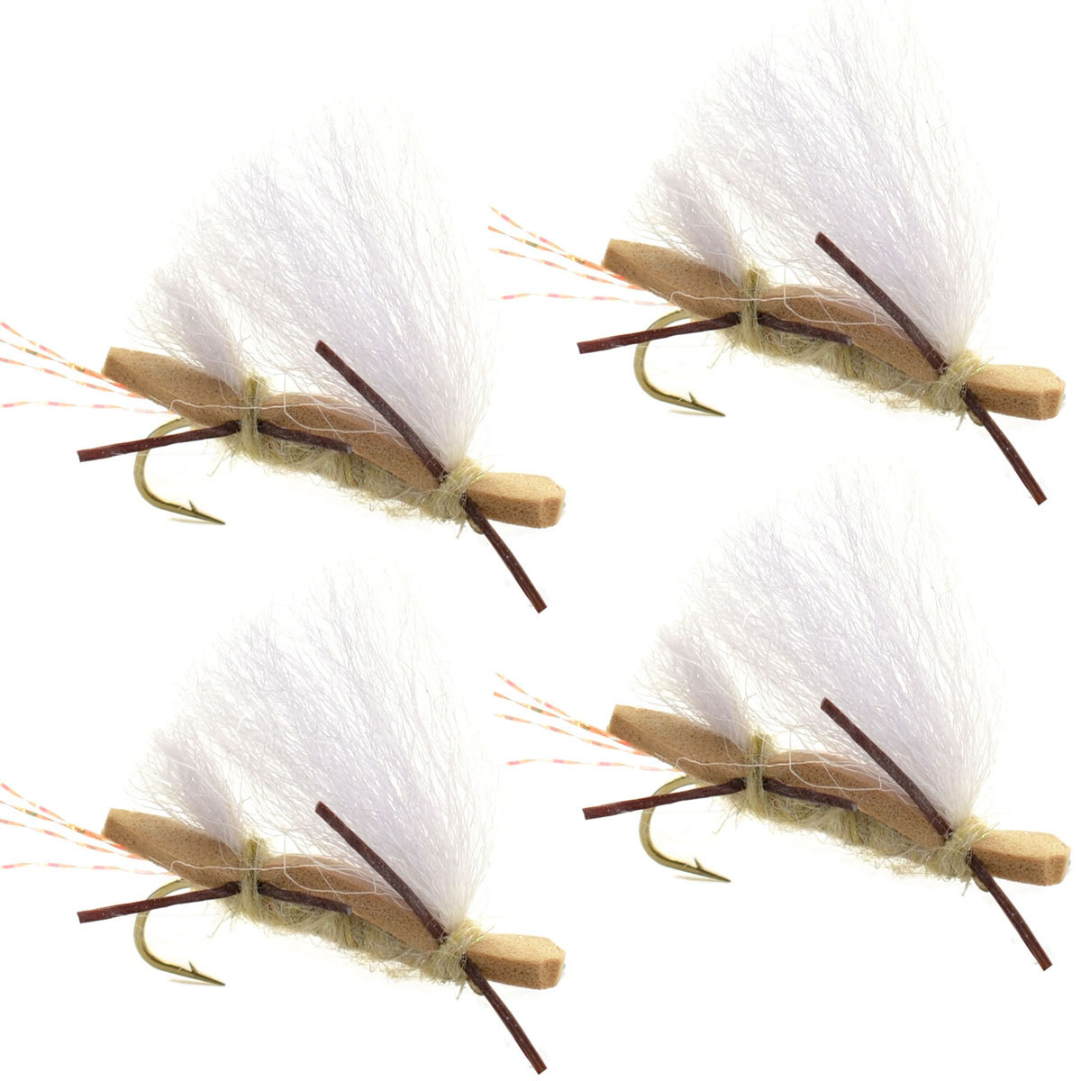 Chubby Chernobyl Ant Tan Foam Body Trout Fly Fishing Flies 4 Flies Hook ...