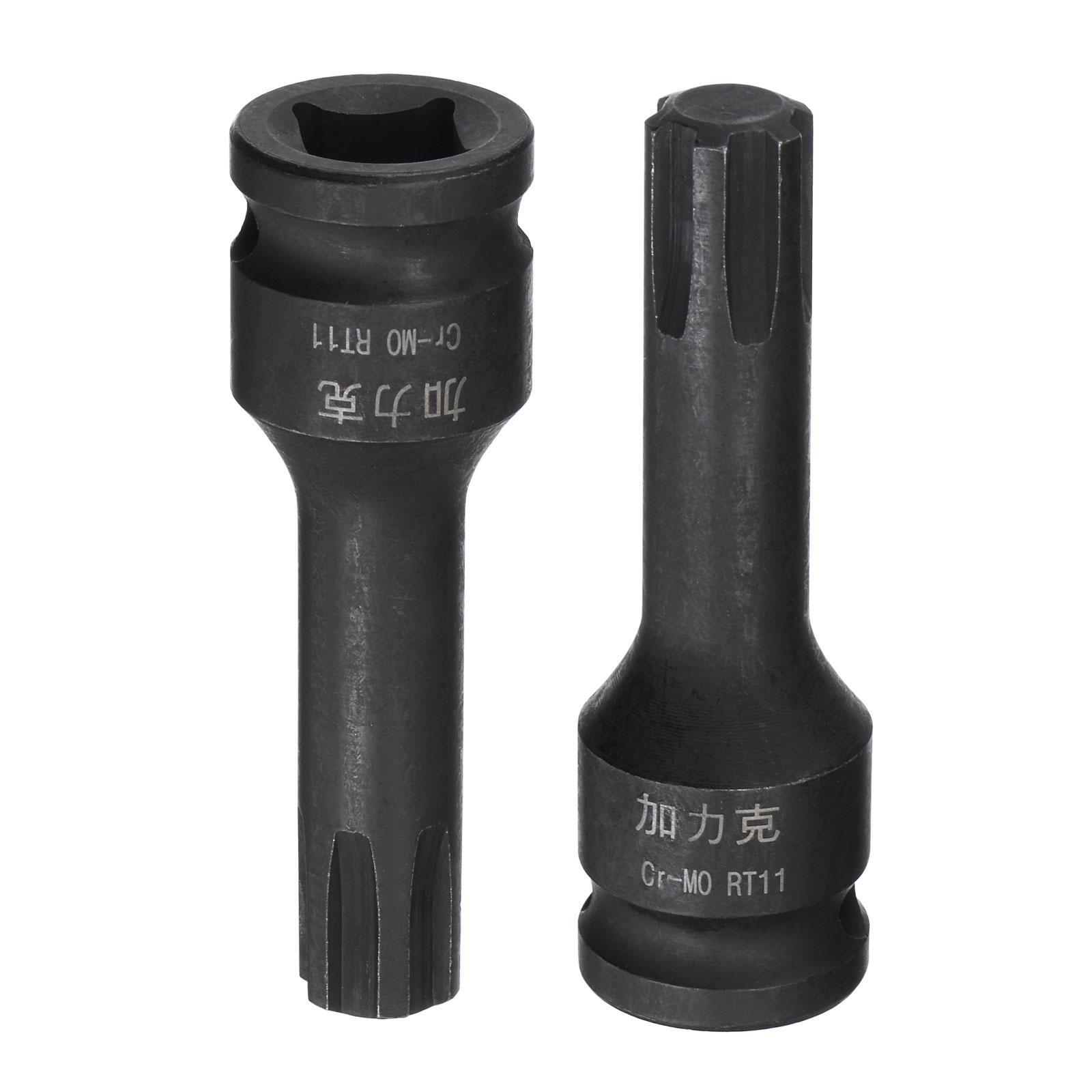 11mm Impact Ribe Bit Socket, 3/8" Square Drive 60mm Length CR-MO Metric ...