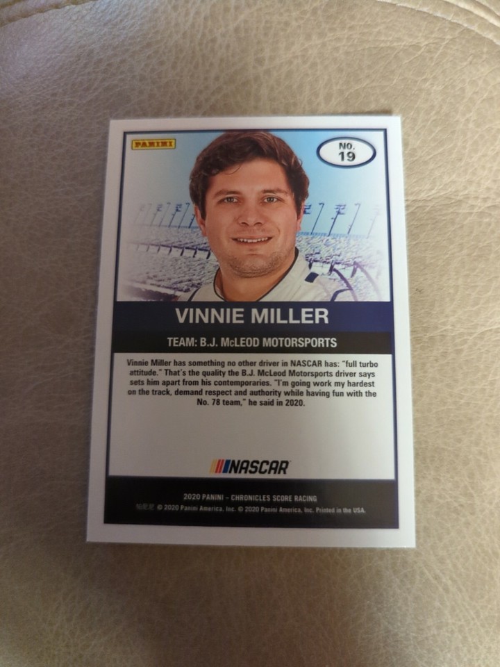 2020 Panini Chronicles Racing Vinnie Miller #19 Score Green | eBay
