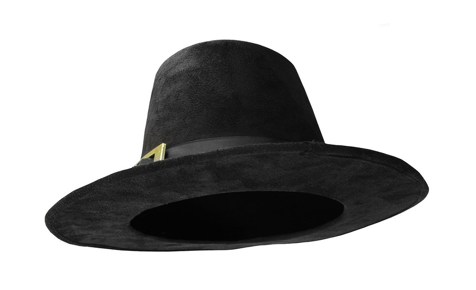 6 PK Deluxe Pilgrim Hat With Buckle Quaker Amish Top Hat Cap Flat ...