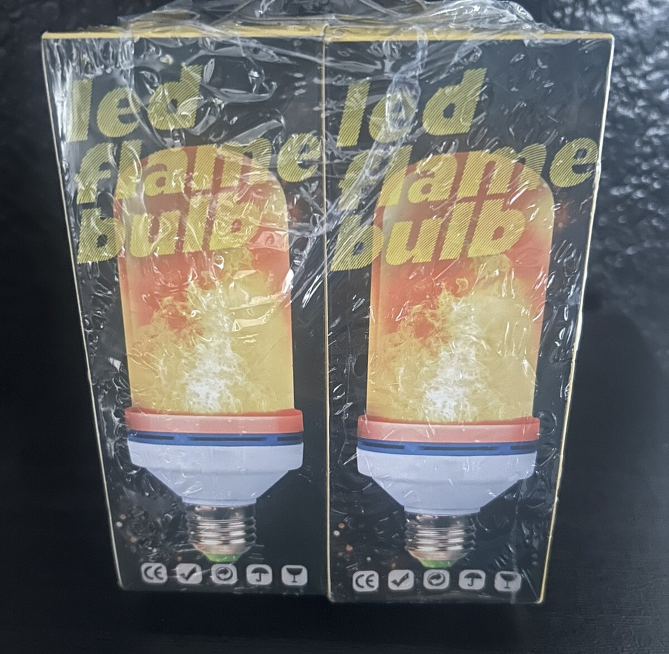 2pk E26 E27 LED Gas Flame Effect Fire Bulb Flickering 4 Modes Gravity ...