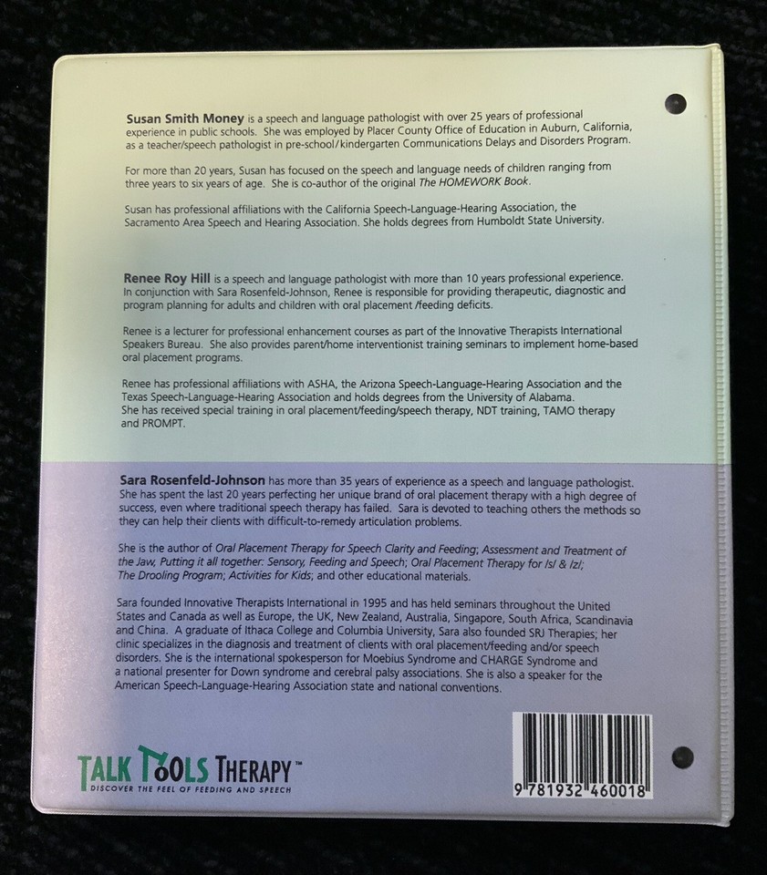 Talk Tools Oral Placement Therapy By Sarah Rosenfeld-Johnson Speech ...