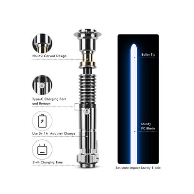 Lightsaber Toy Heavy Dueling Light Sabers 2-Pack – Metal Hilt, 12 ...