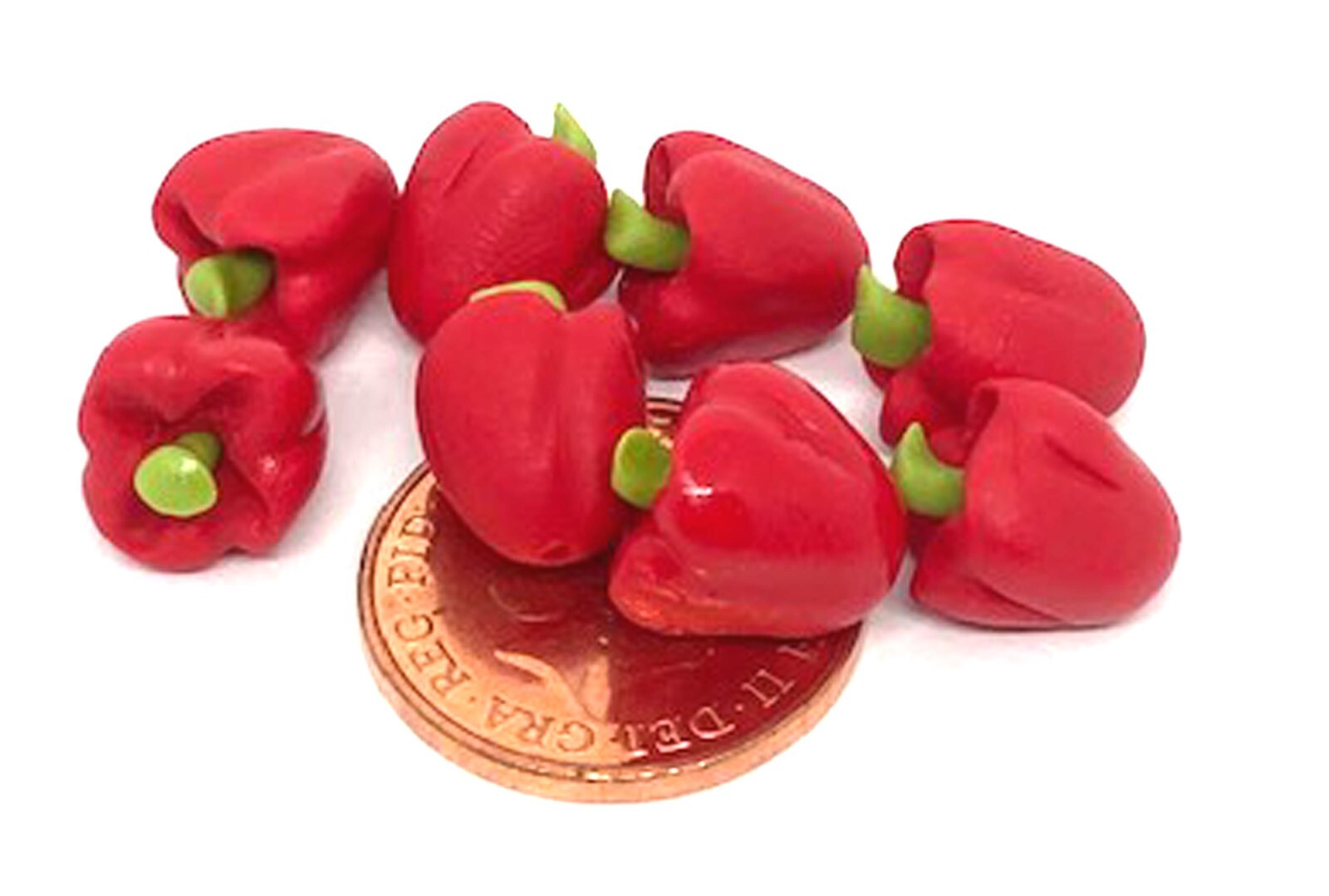 Dolls House 1:12 Scale 8 Loose Red Bell Peppers Tumdee Vegetable Market ...