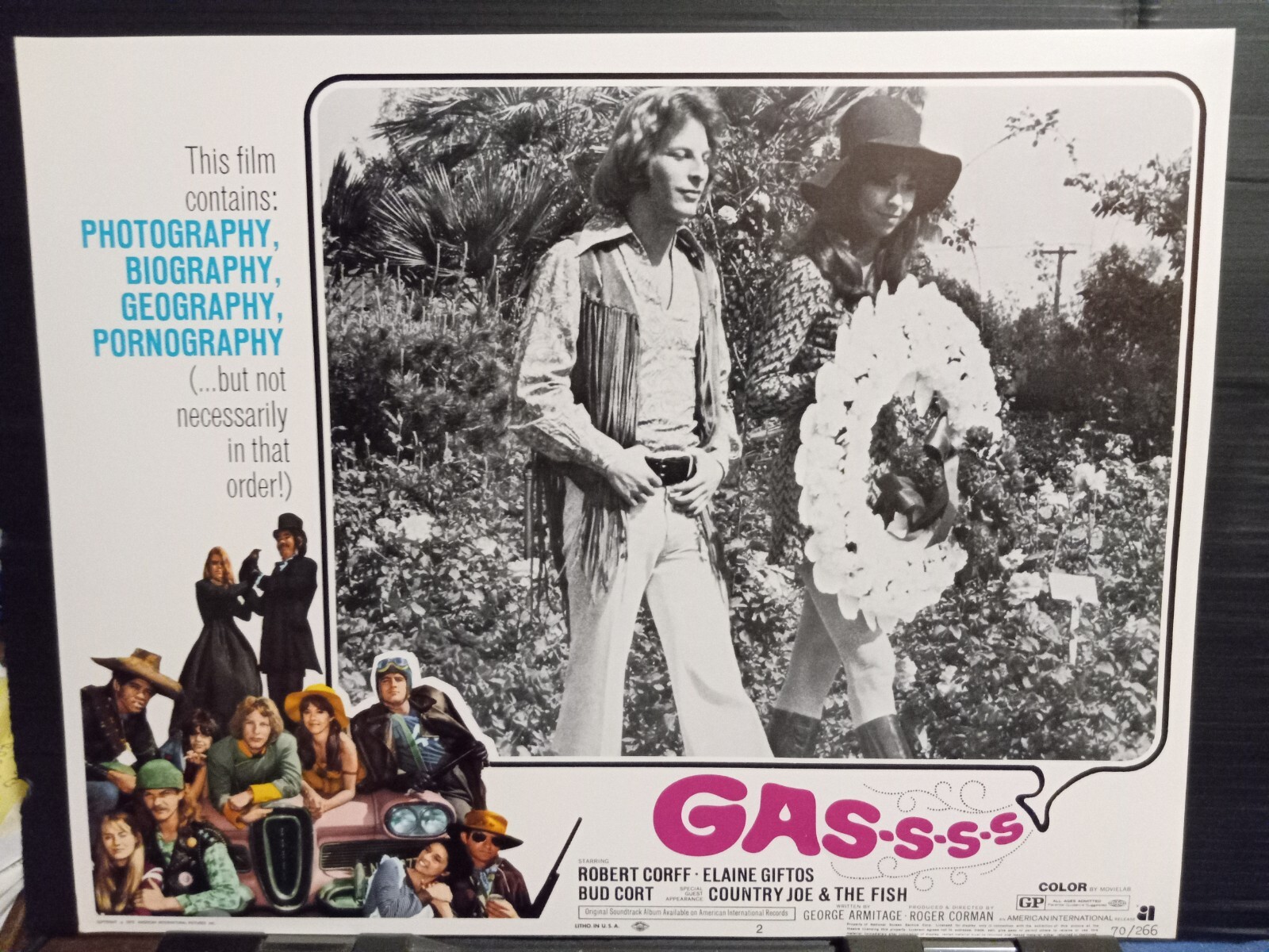 Lobby Card 1970 GAS-S-S-S post-apocalyptic hippie paradise Roger Corman ...