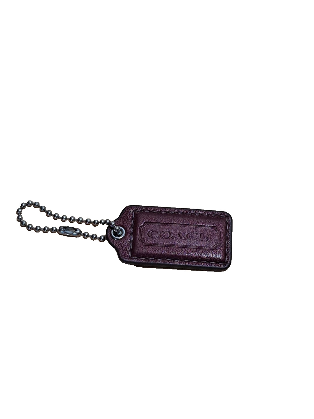 COACH Copper/Brown LEATHER Keychain Hang Tag - Gem