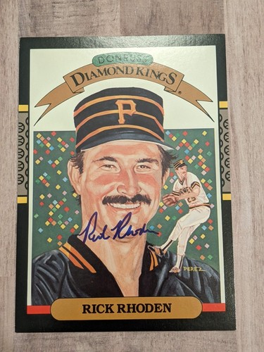 Rick Rhoden Signed 1987 Donruss Diamond King Super 5x7 Card #10 COA ...