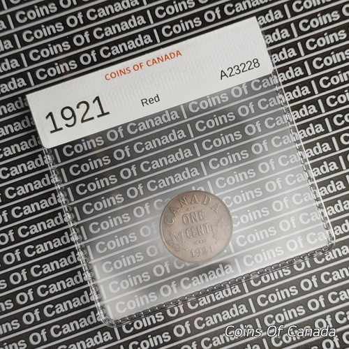 1921 Canada 1 Cent Penny Coin - Uncirculated - Deep Wine Red # ...