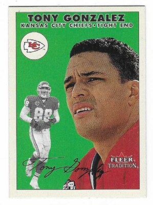 TONY GONZALEZ 2000 Fleer Tradition Football # 161 Kansas City Chiefs ...