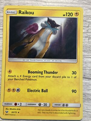 Pokémon TCG Raikou Shining Legends 32/73 Holo Holo Rare (62) | eBay